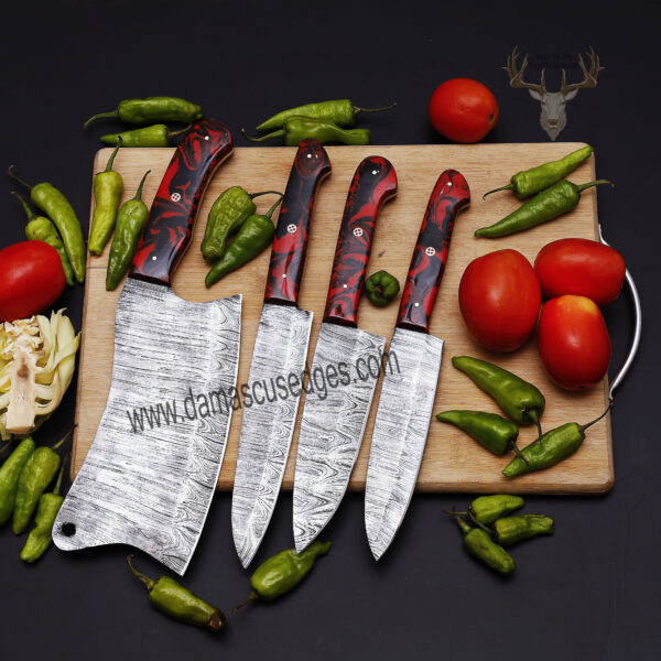 Damascus Steel Kitchen Knife Set – Damascus Edges